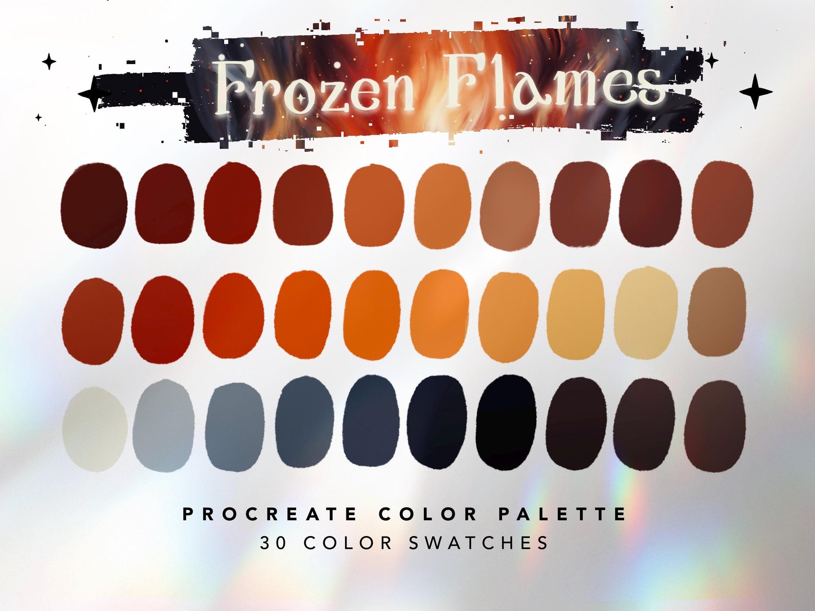 Frozen Flames Procreate Color Palette | Procreate App | Fire Winter ...
