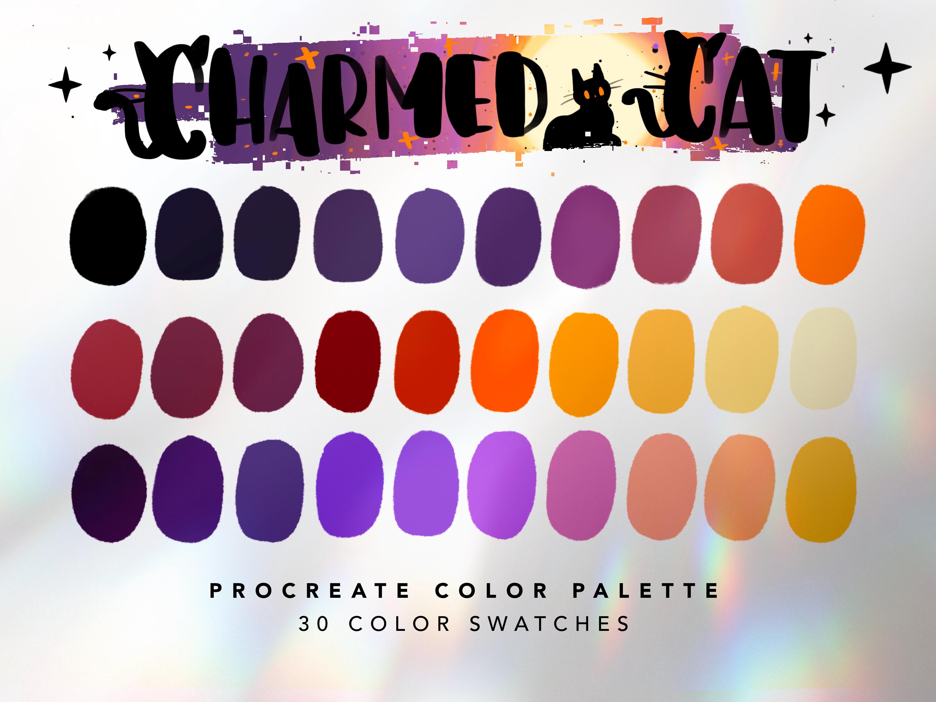 Charmed Cat Procreate Color Palette | Procreate App | Halloween Fall ...