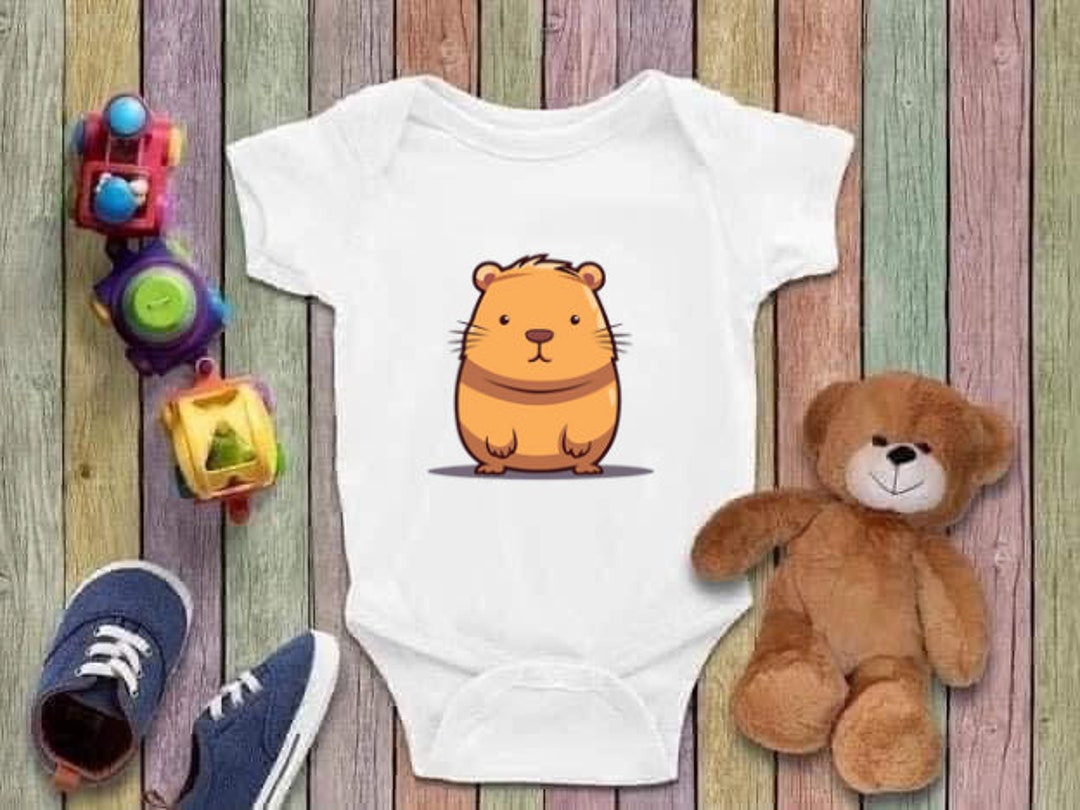 Adorable Capybara One Piece Baby Bodysuit Colorful and Whimsical Peek A ...