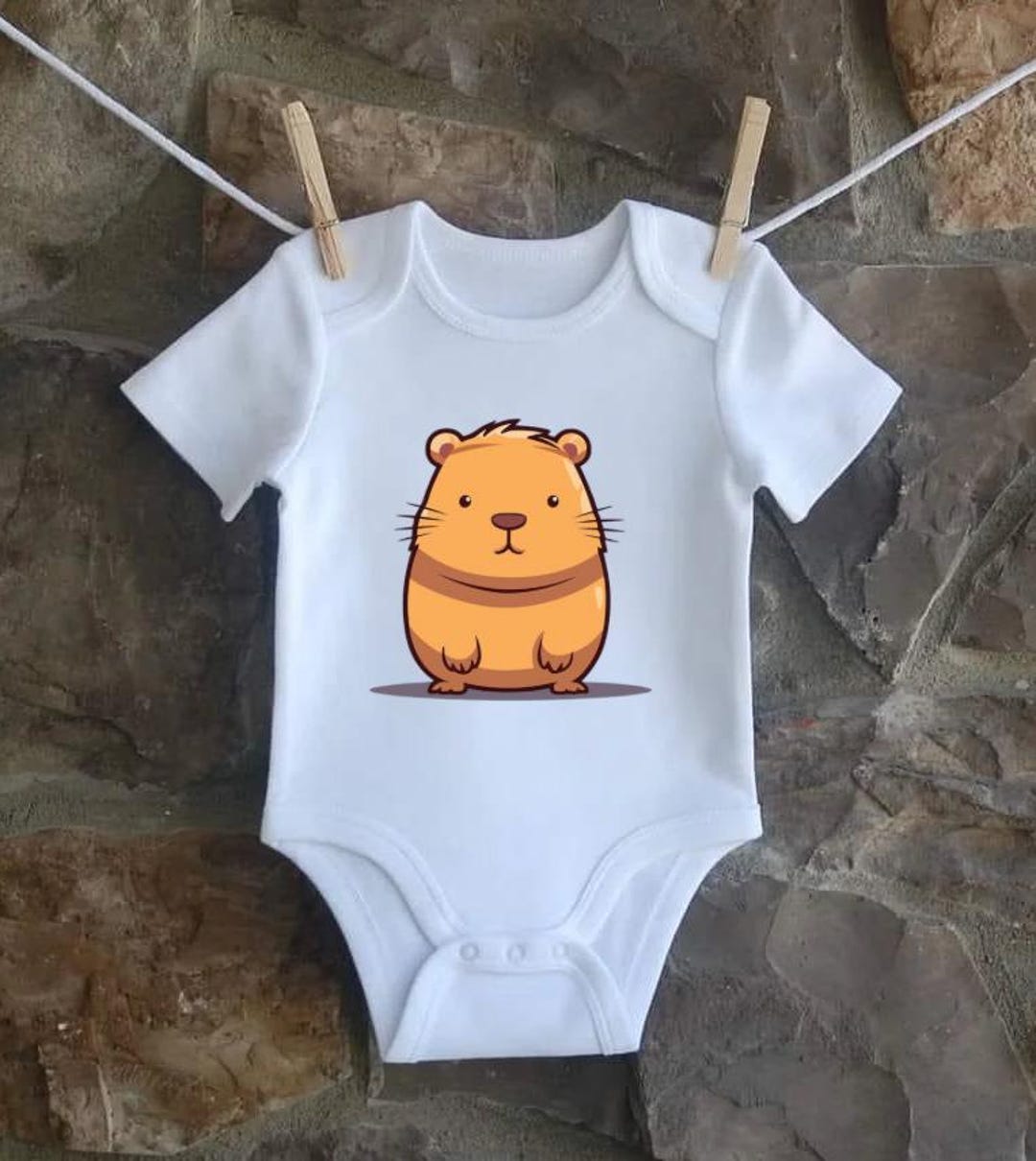 Adorable Capybara One Piece Baby Bodysuit- Colorful and Whimsical Peek ...