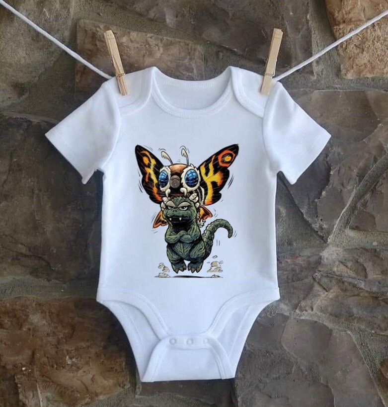 Adorable Godzilla and Mothra Baby Onesie, Soft and Comfortable for ...
