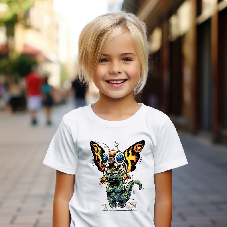 Kaiju and Mothra Friend T-shirt Youth Sized Heavy Cotton Tee 3 Colors ...