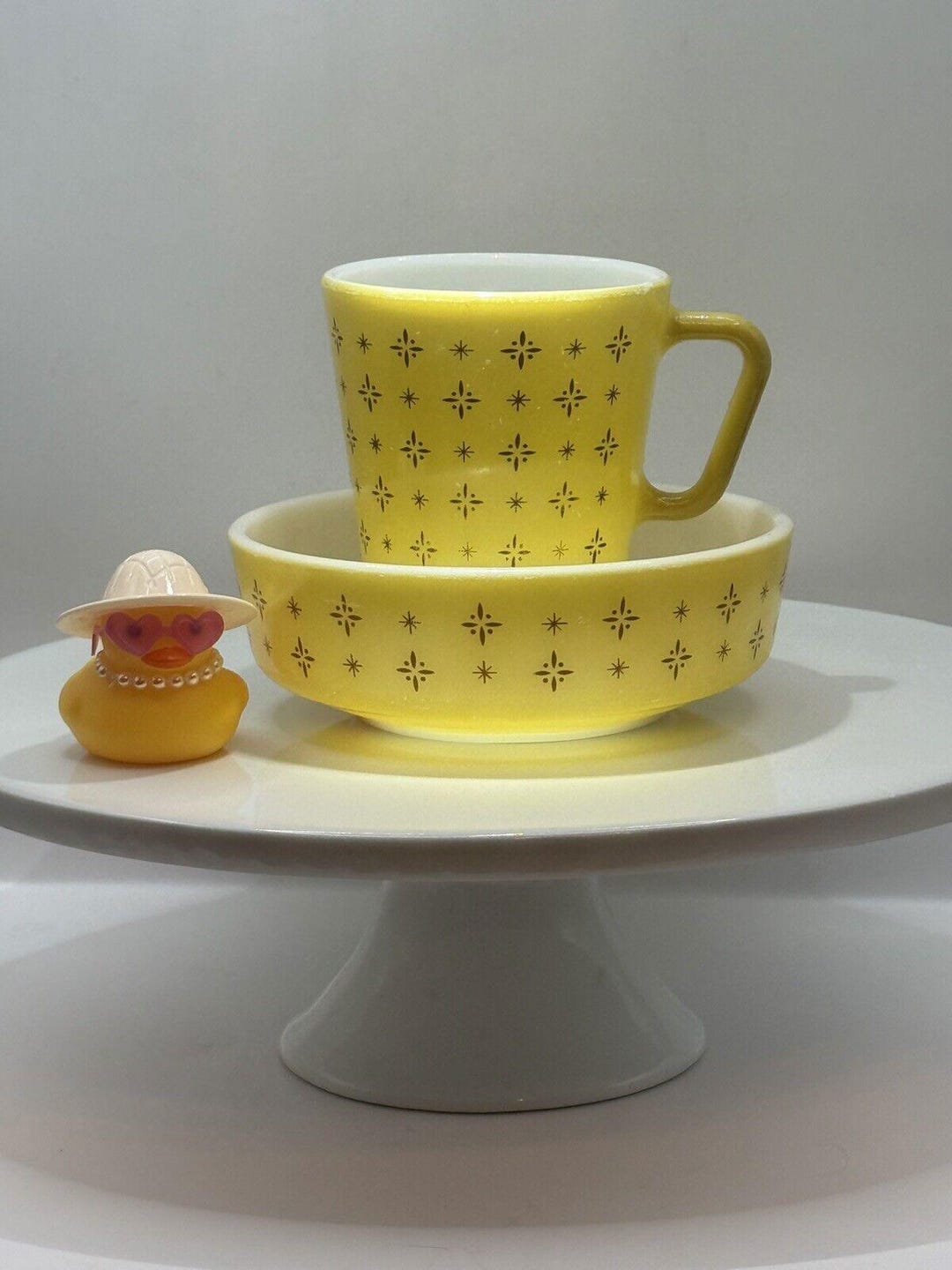 Vintage Pyrex Foulard Mustard Mug and Bowl Set, Rare Find!!! - Etsy