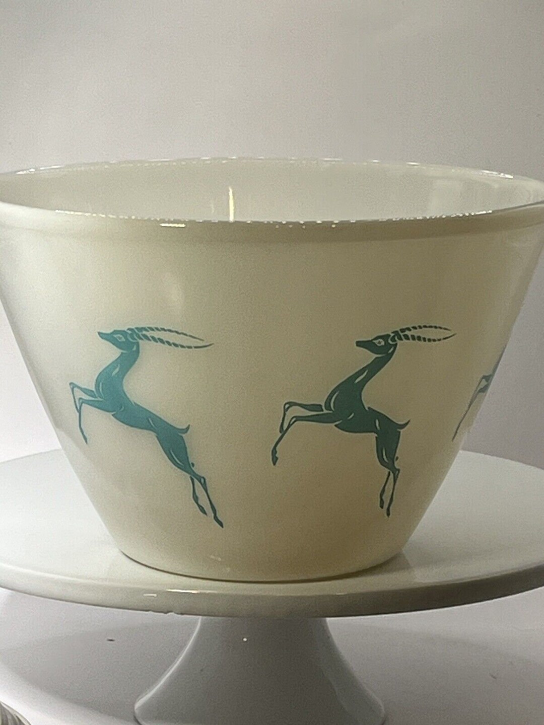 Vintage Fire King Turquoise Gazelle Bowl 9.5 Inch MCM Large Splash ...