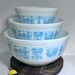 Pyrex Butterprint Turquoise on White Nesting Bowls Set of 3 401-403 ...