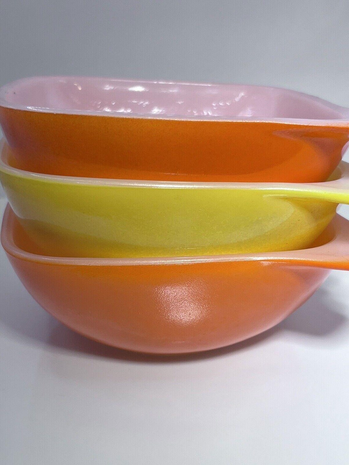 Vintage Agee / Crown Pyrex 2 Cape Tulip and 3 Harlequin Handled ...