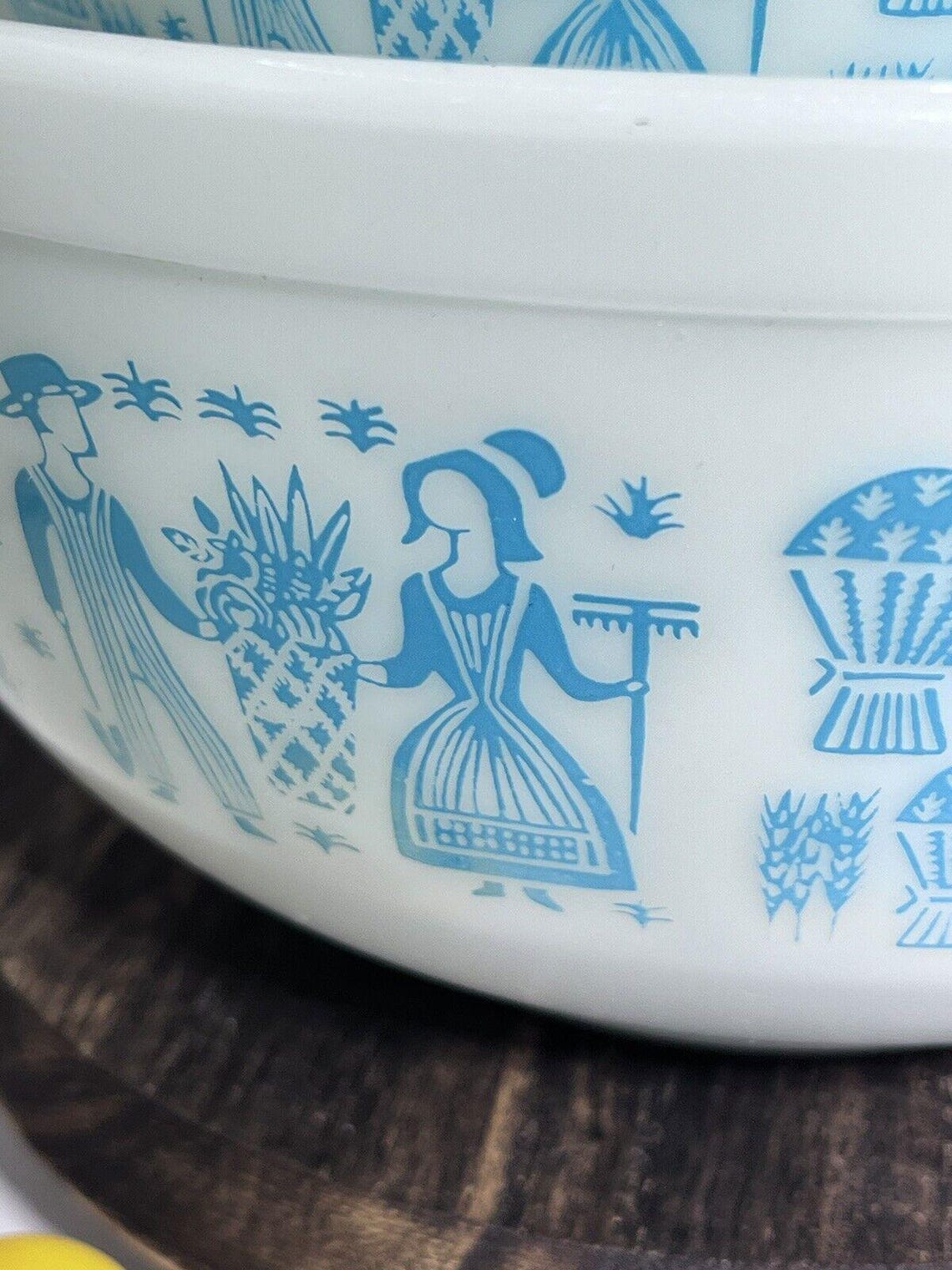 Pyrex Butterprint Turquoise on White Nesting Bowls Set of 3 401-403 ...