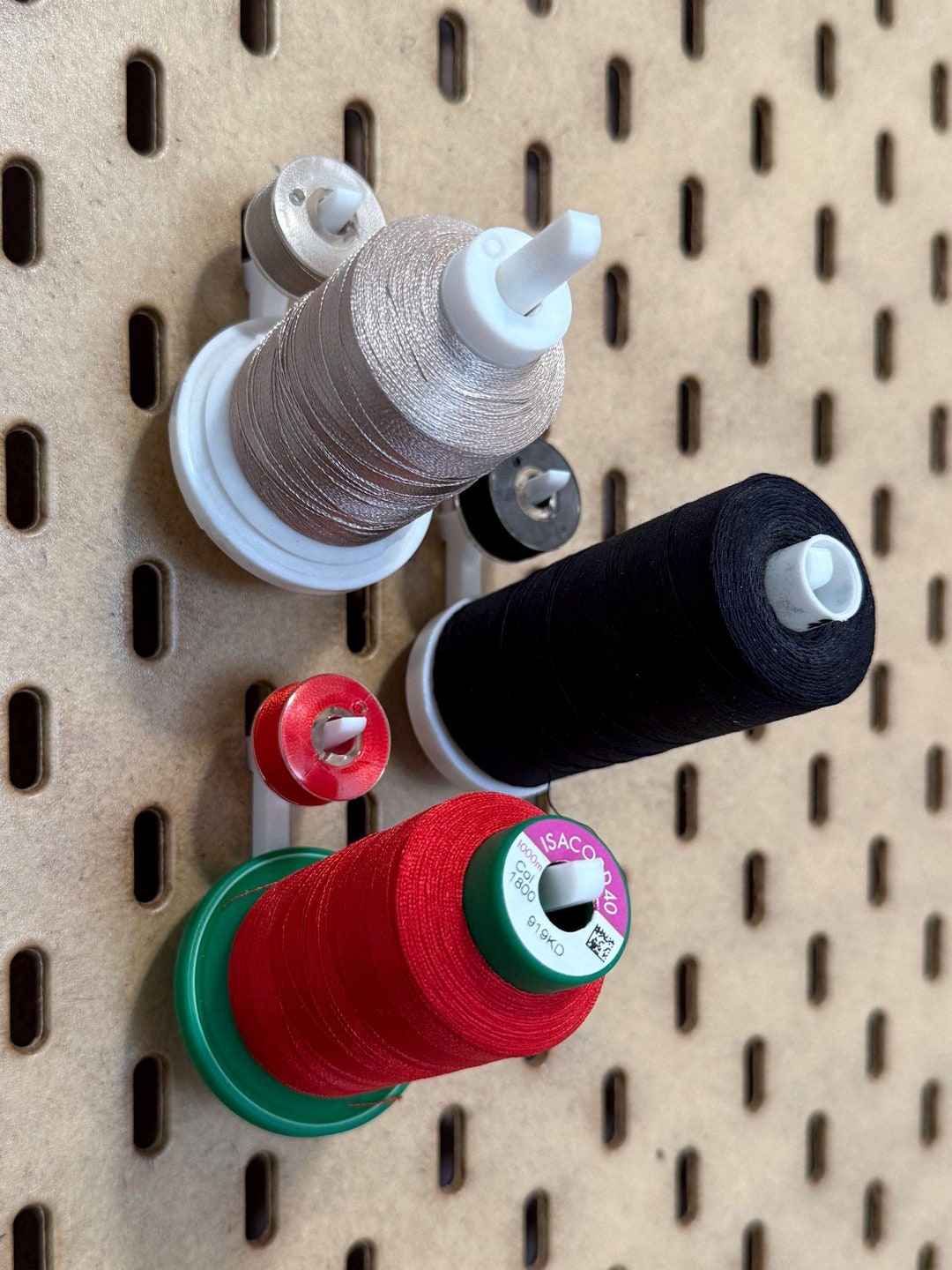 3D Printed Thread and Bobbin Hooks for SKADIS Pegboard - Set of 10 ...