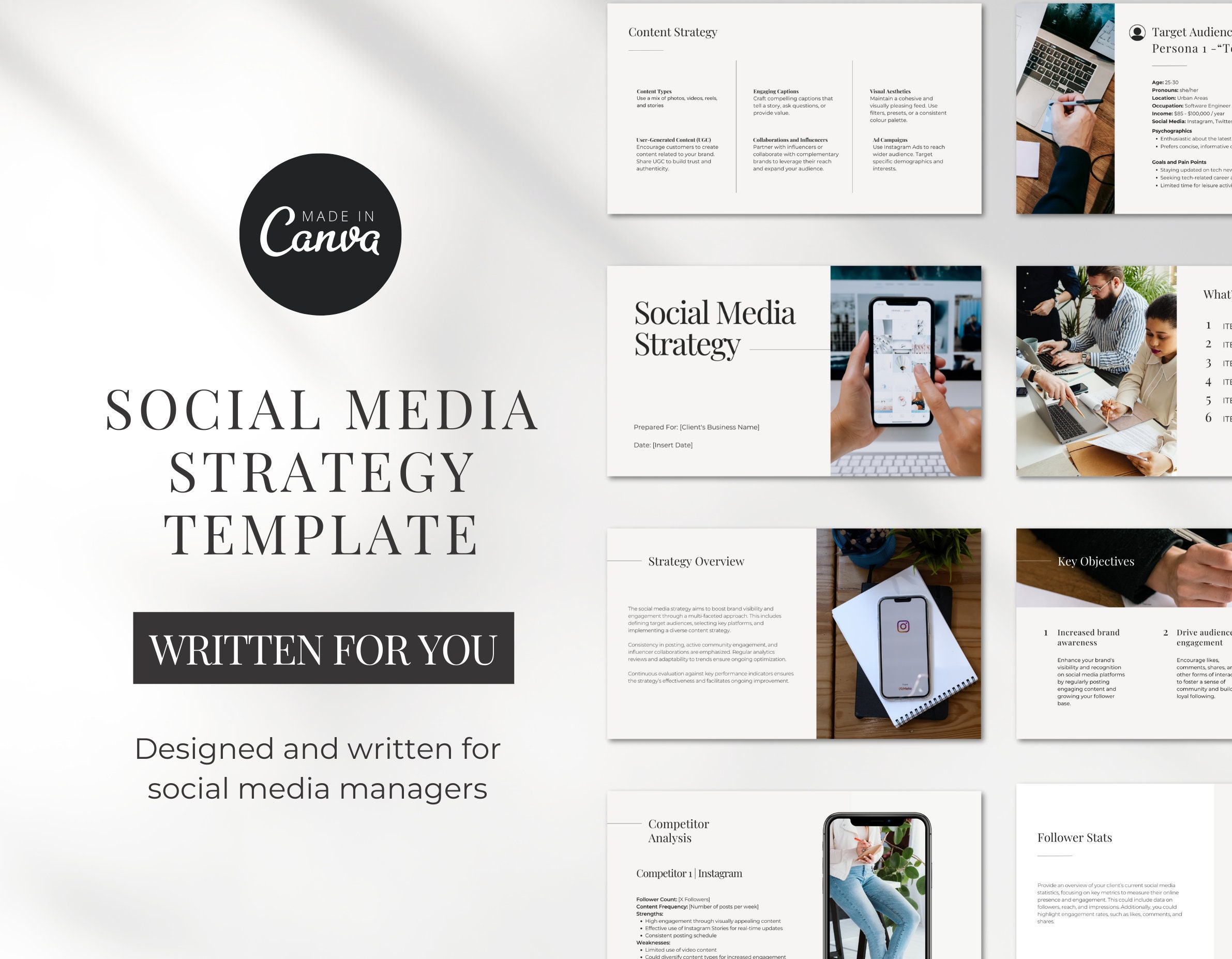 Social Media Strategy Template Canva Template - Etsy