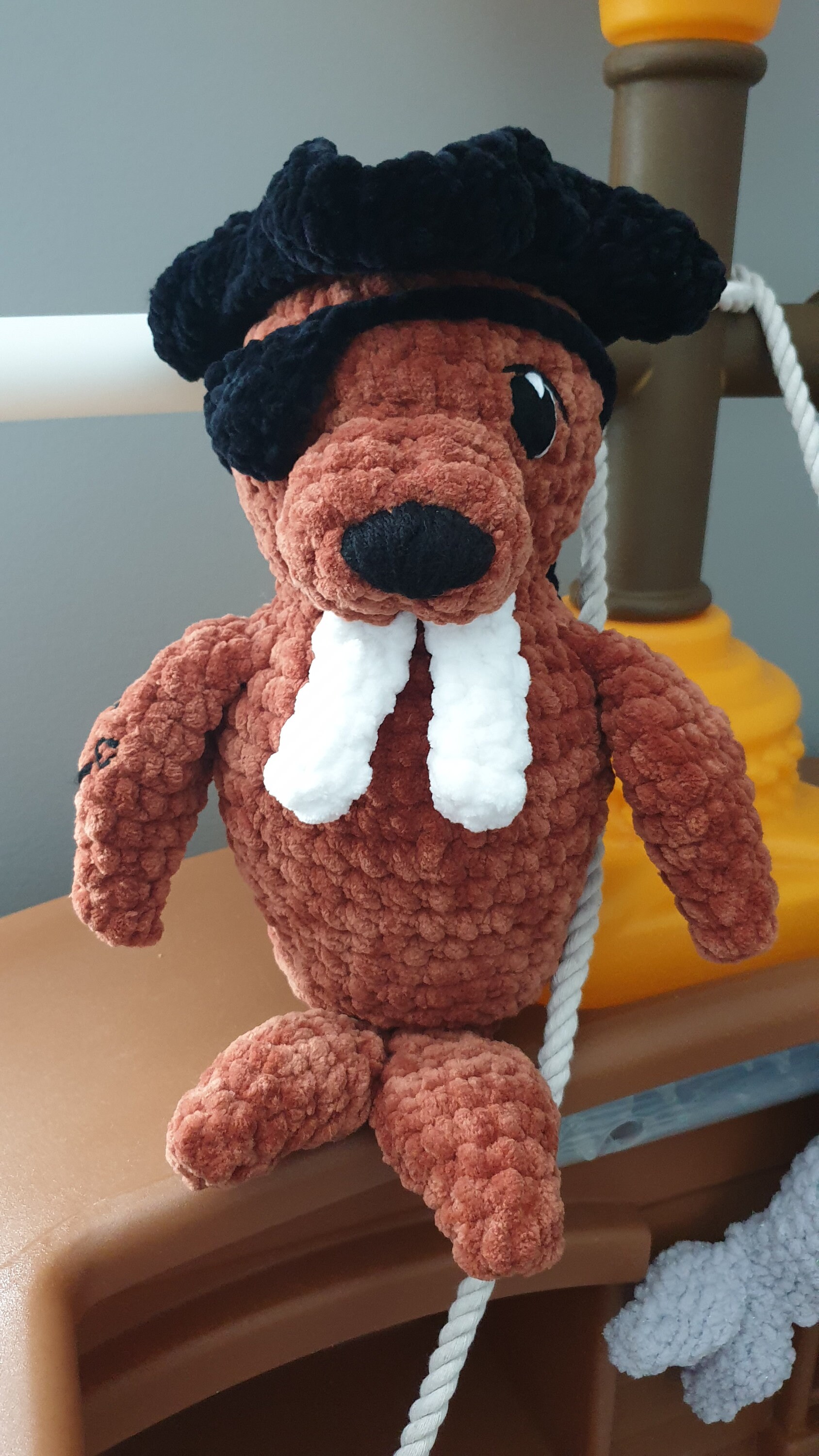 Captain Wally the Crochet Amigurumi Pirate Walrus Plushie - Etsy