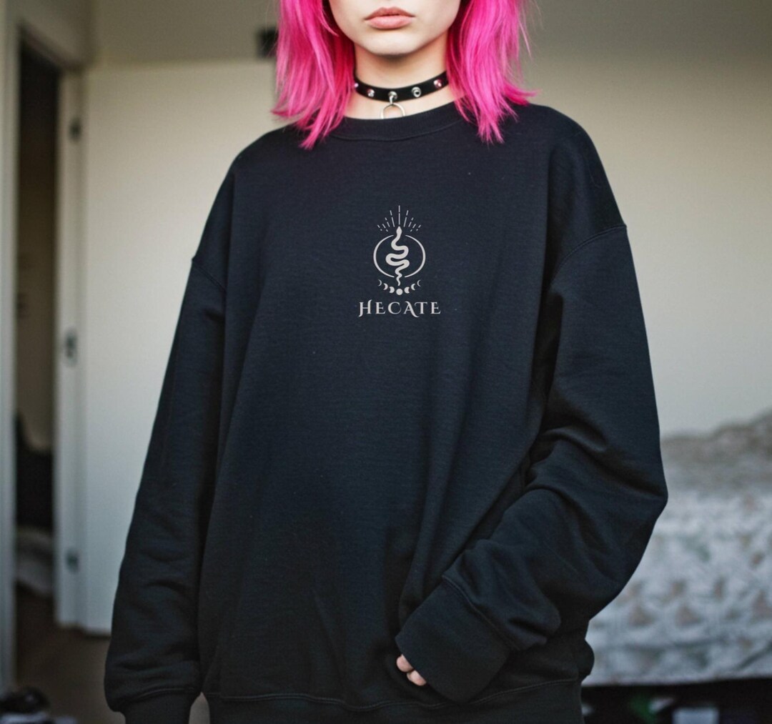 Moon Goddess Hecate Crewneck Hecate Shirt Symbols Snake and Moon Shirt ...
