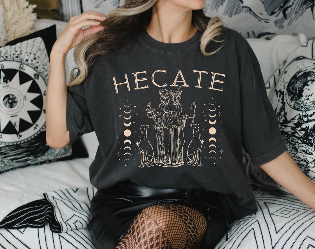 Hecate Statue Goddess Hecate Triple Moon Goddess Greek Goddess Shirt ...