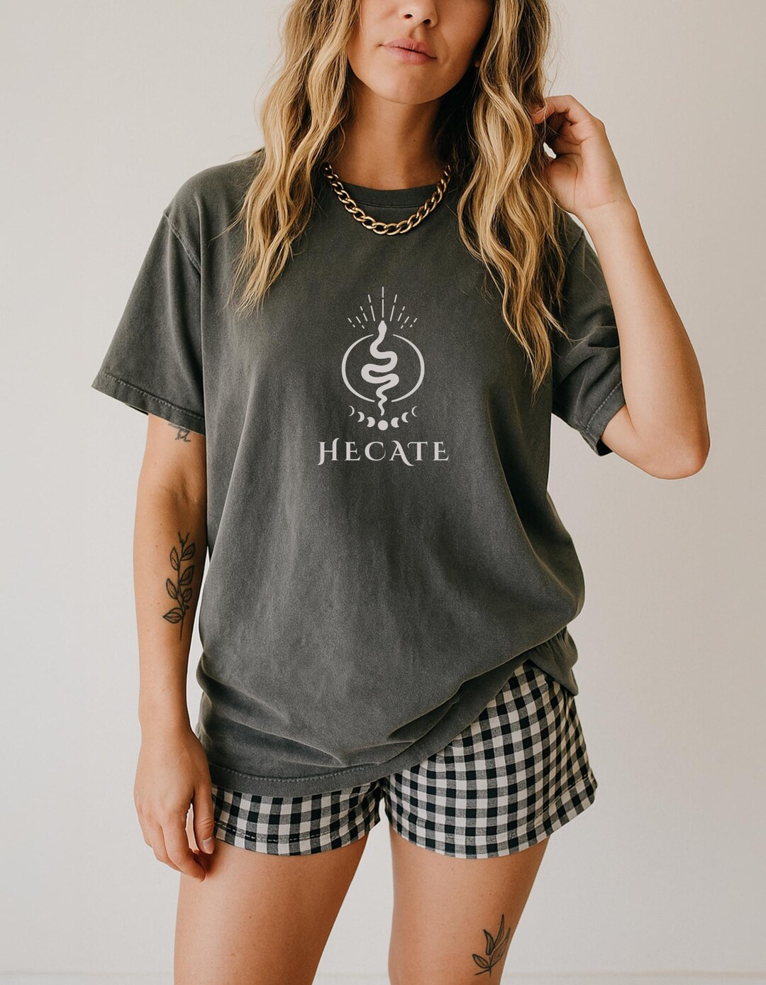 Hecate Shirt Hecate Symbols Snake and Moon Shirt Hekate Moon Goddess ...