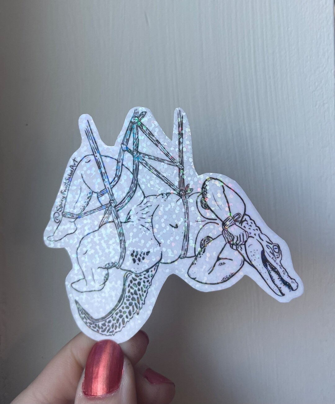 Holographic Gator Goddess Shibari Sticker / BDSM / Kink / Alligator ...
