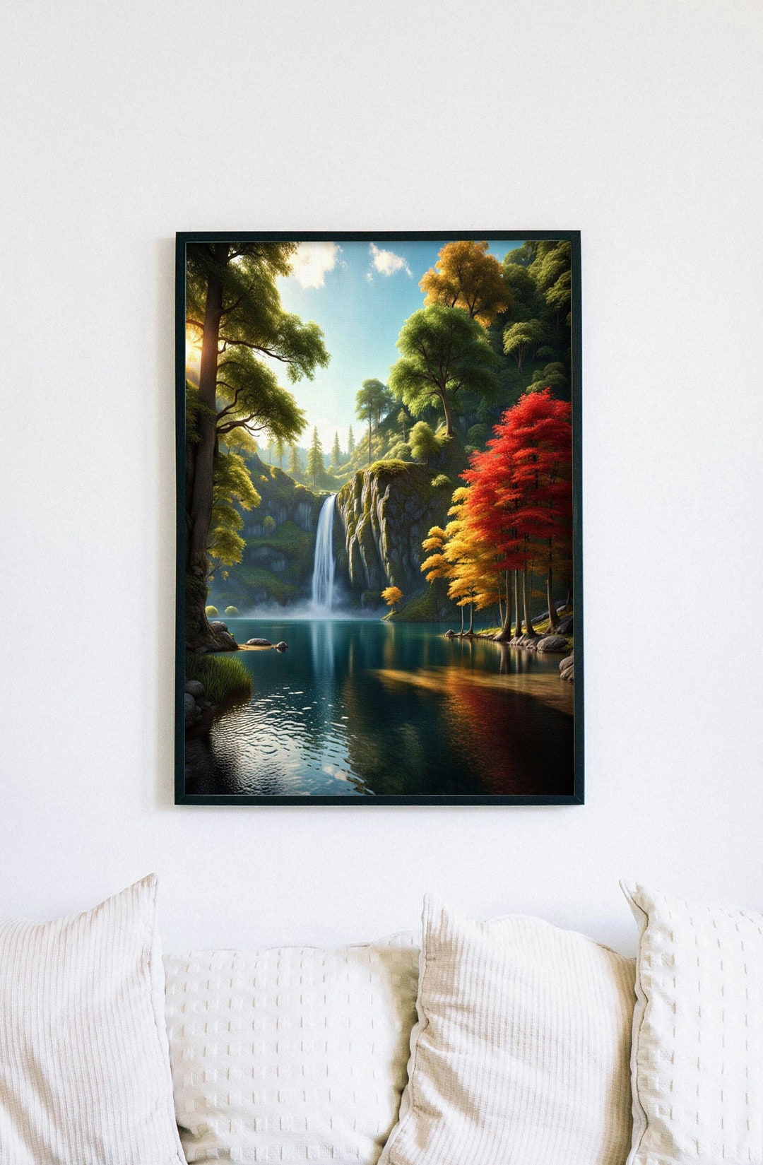 Lake Photo Digital Art Print, Digital Download, AI Art, Lake Art, Lake ...