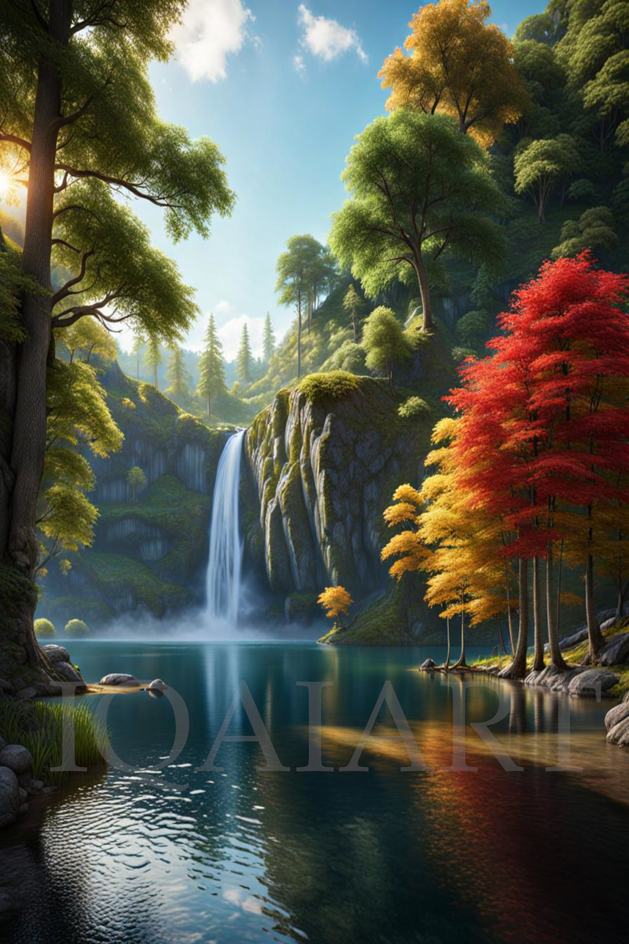 Lake Photo Digital Art Print, Digital Download, AI Art, Lake Art, Lake ...