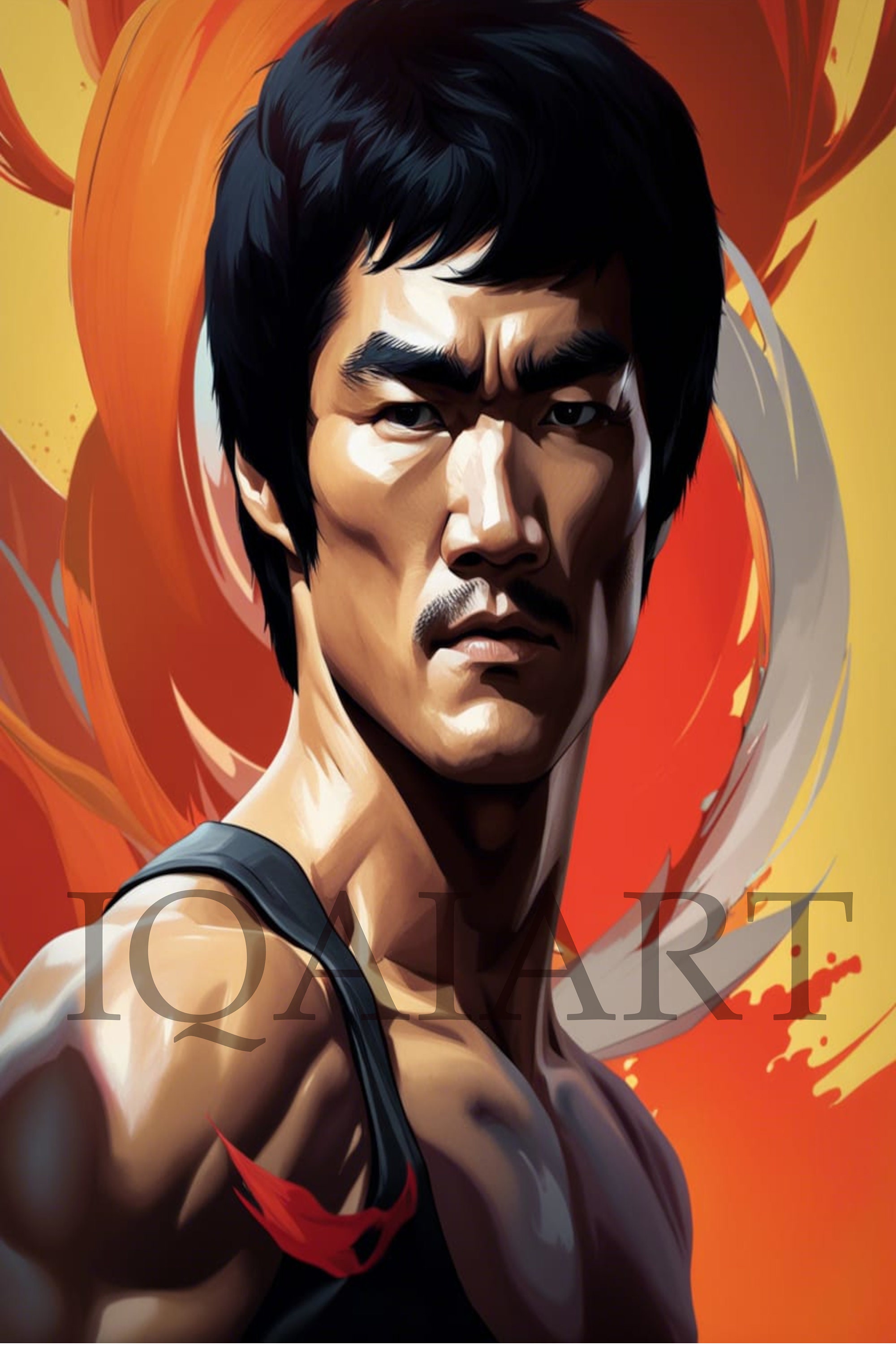 Bruce Lee Portrait Digital Art Print, Digital Download, Ai-generated ...