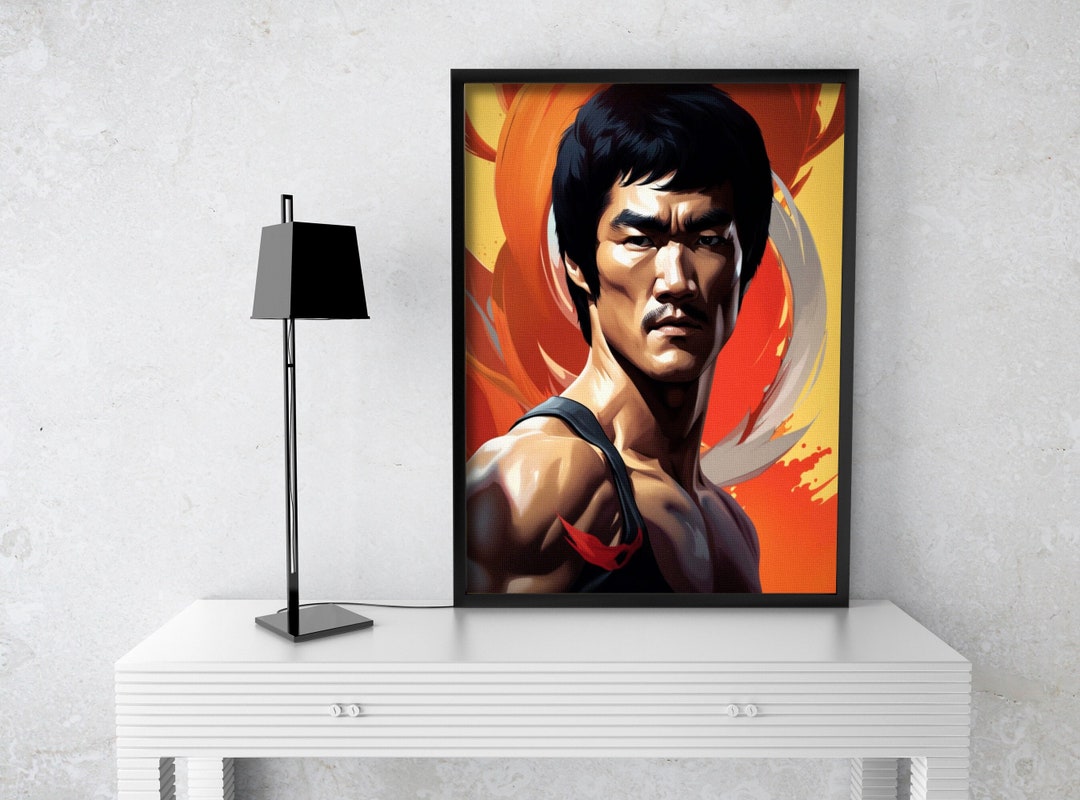 Bruce Lee Portrait Digital Art Print, Digital Download, Ai-generated ...