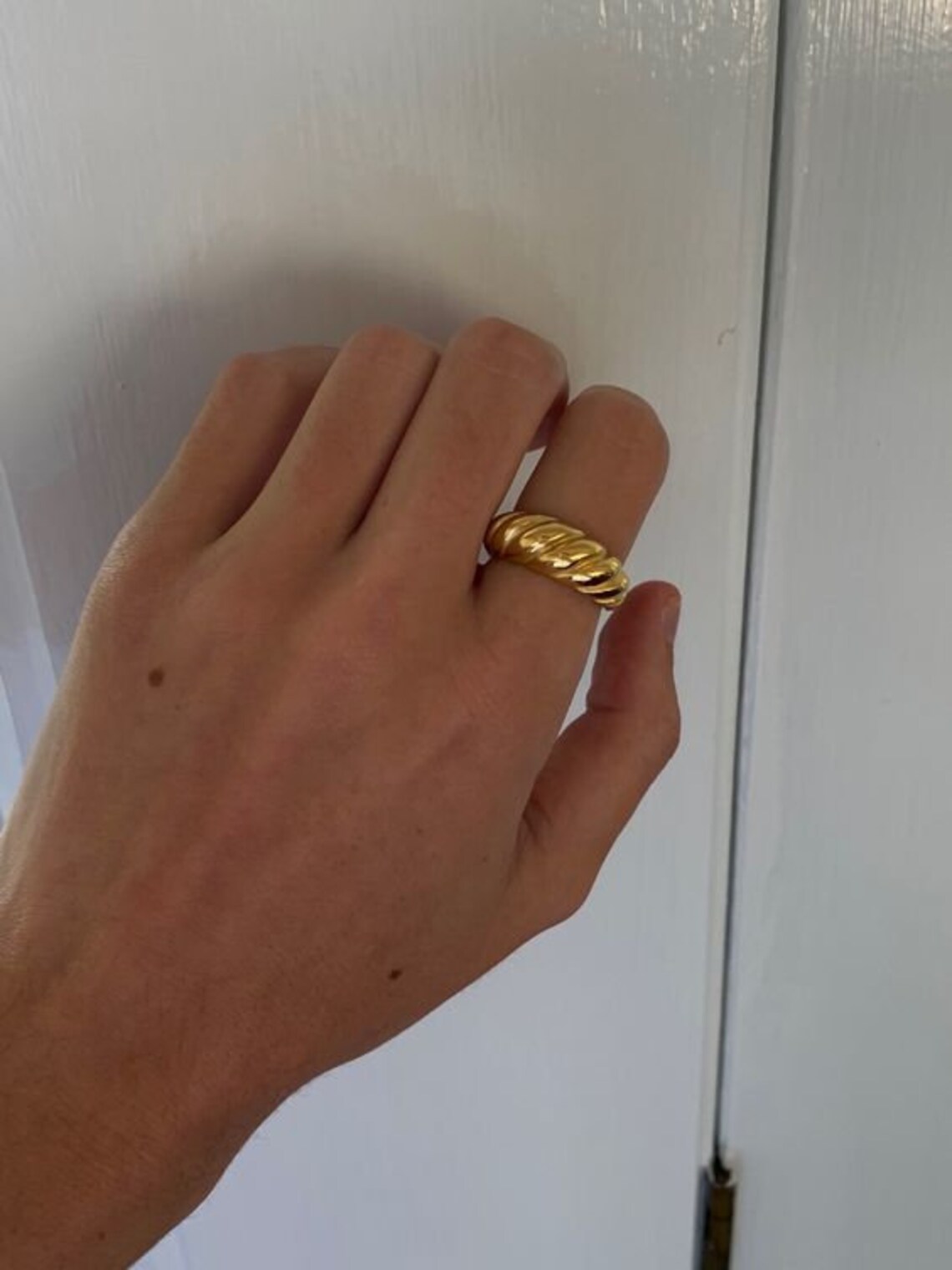 Gold Croissant Ring, Aesthetic Stacking Ring, Trendy Statement Ring ...