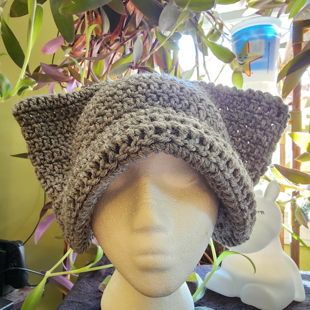 Cat Ear Beanie With Brim - Etsy