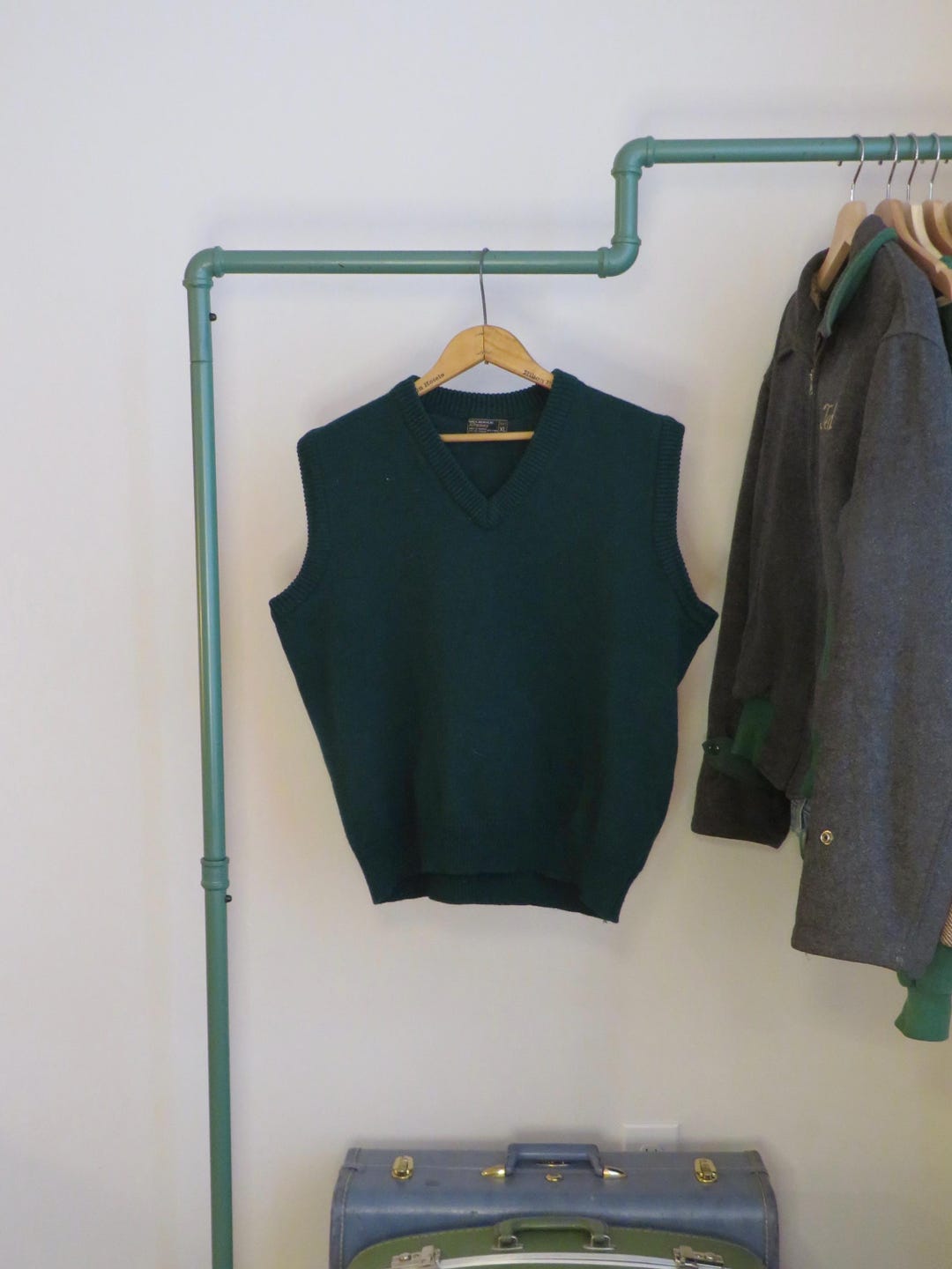 1990s Jcpenney Green Acrylic Sweater Vest - Etsy