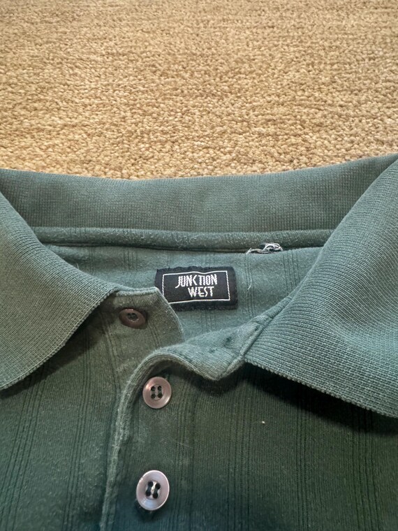 2000s Junction West Pine Green Striped Long Sleeve Po… - Gem