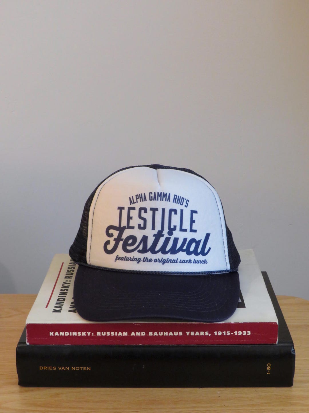 1980s Alpha Gamma Rho Fraternity Testicle Festival Navy Blue Foam Mesh ...