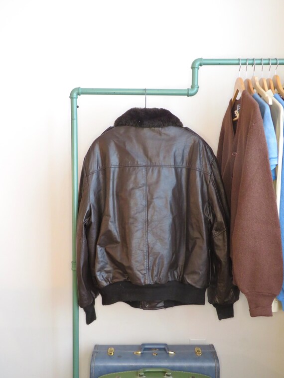 1990s Cooper G-1 Leather Boxy Lined Aviator Bomber Ja… - Gem
