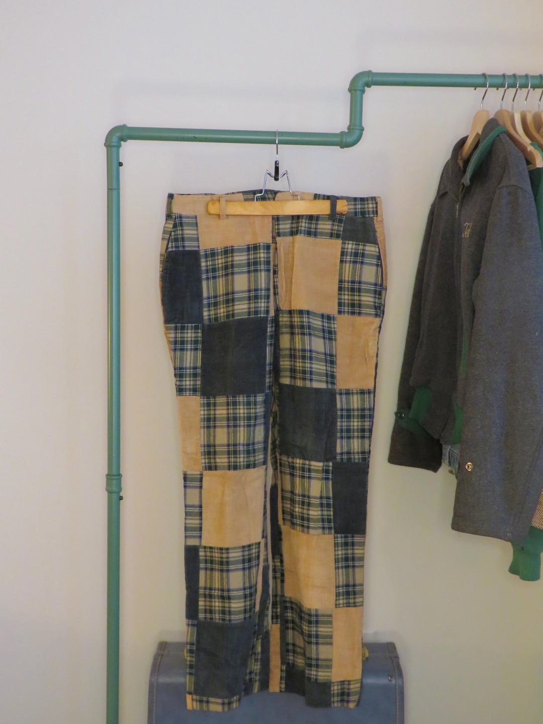 1980s Corduroy Wool Tartan Patchwork Trousers 32x28 - Etsy