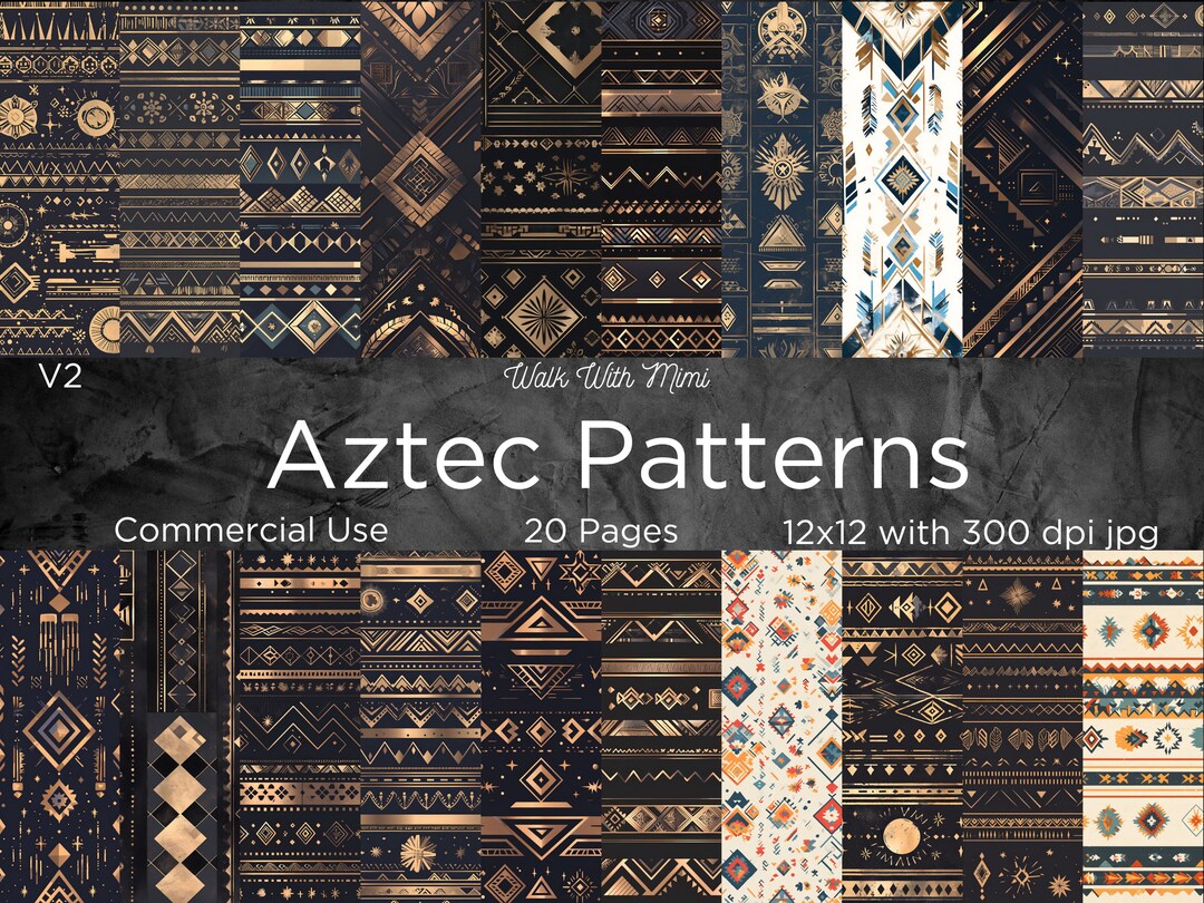 Aztec Digital Paper, Western Papers, Pattern Background, Western ...