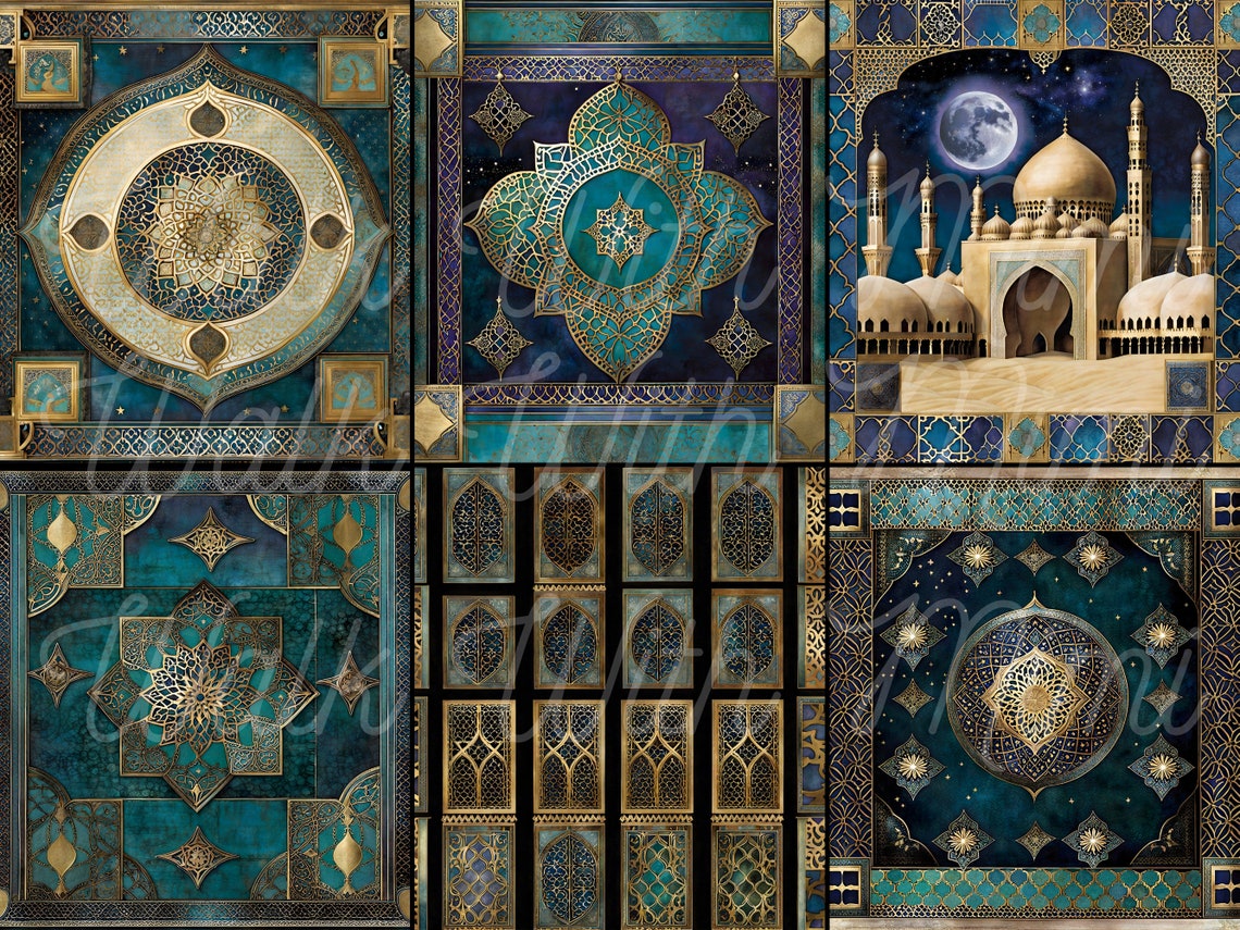 Arabian Nights Digital Paper Pack, Middle Eastern, Palace Backdrop ...
