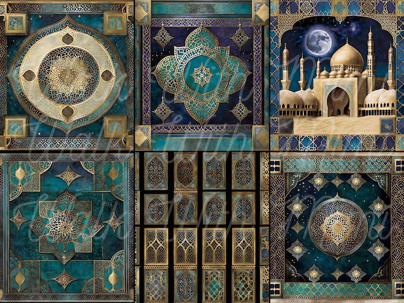 Arabian Nights Digital Paper Pack, Middle Eastern, Palace Backdrop ...