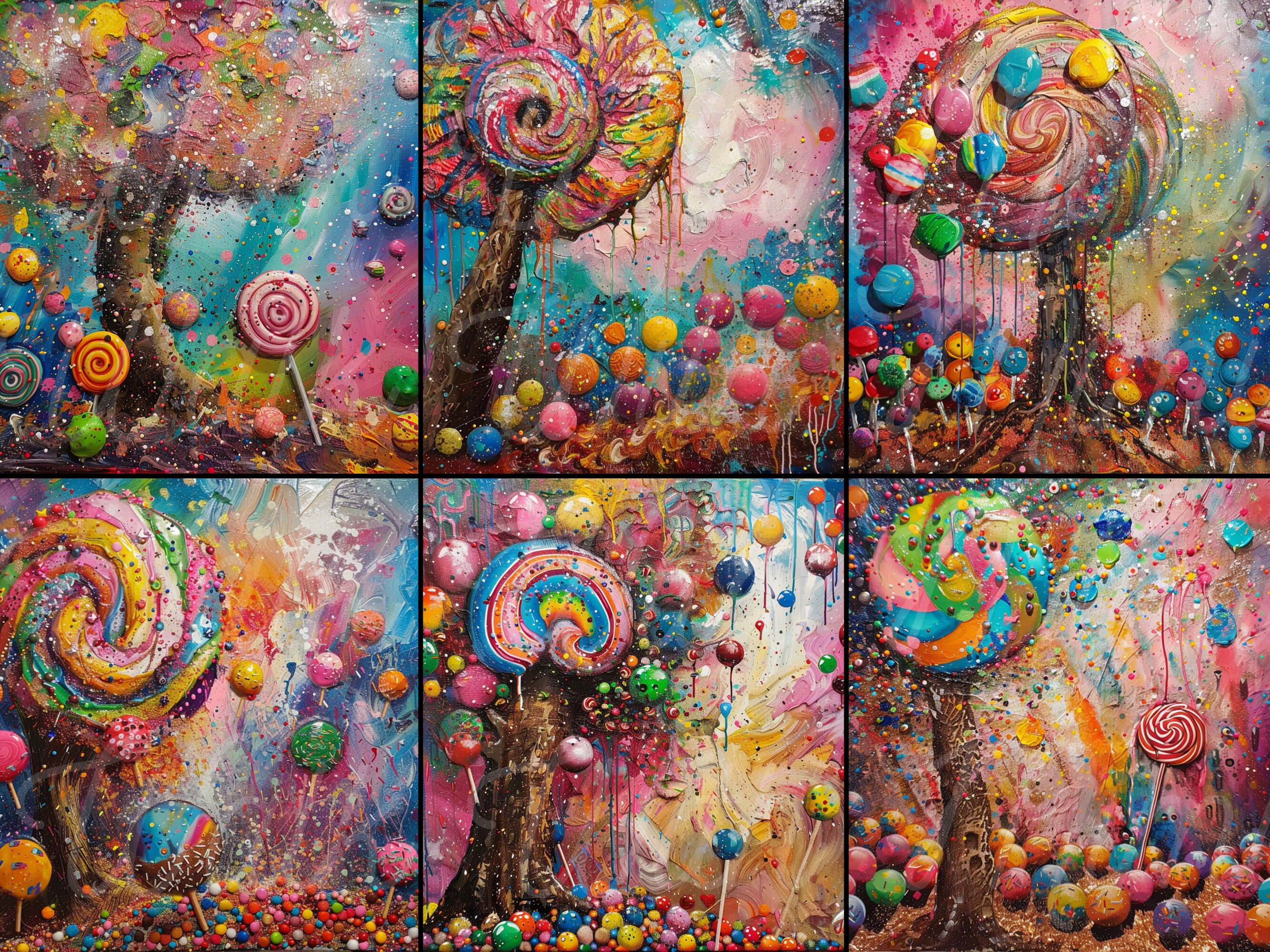 Candy Trees, Abstract, Painting, Candyland Trees, Textured, 22 Images ...