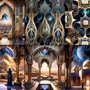 Arabian Nights Digital Paper Pack, Middle Eastern, Palace Backdrop ...