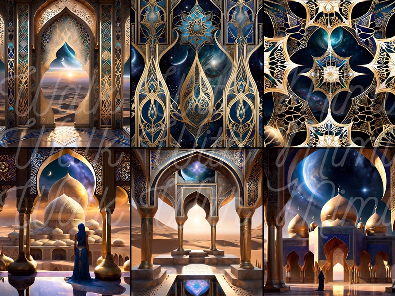 Arabian Nights Digital Paper Pack, Middle Eastern, Palace Backdrop ...