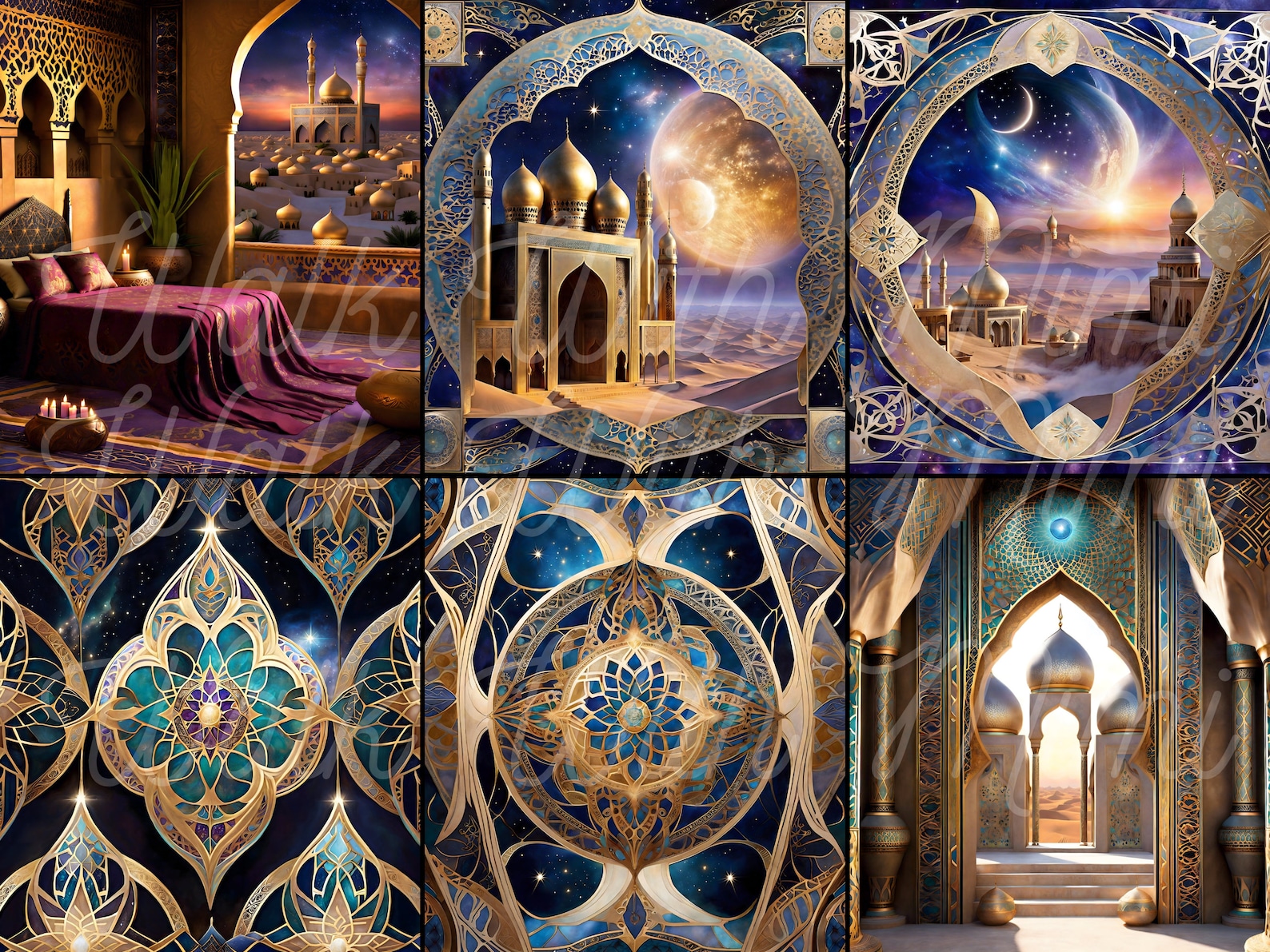 Arabian Nights Digital Paper Pack, Middle Eastern, Palace Backdrop ...