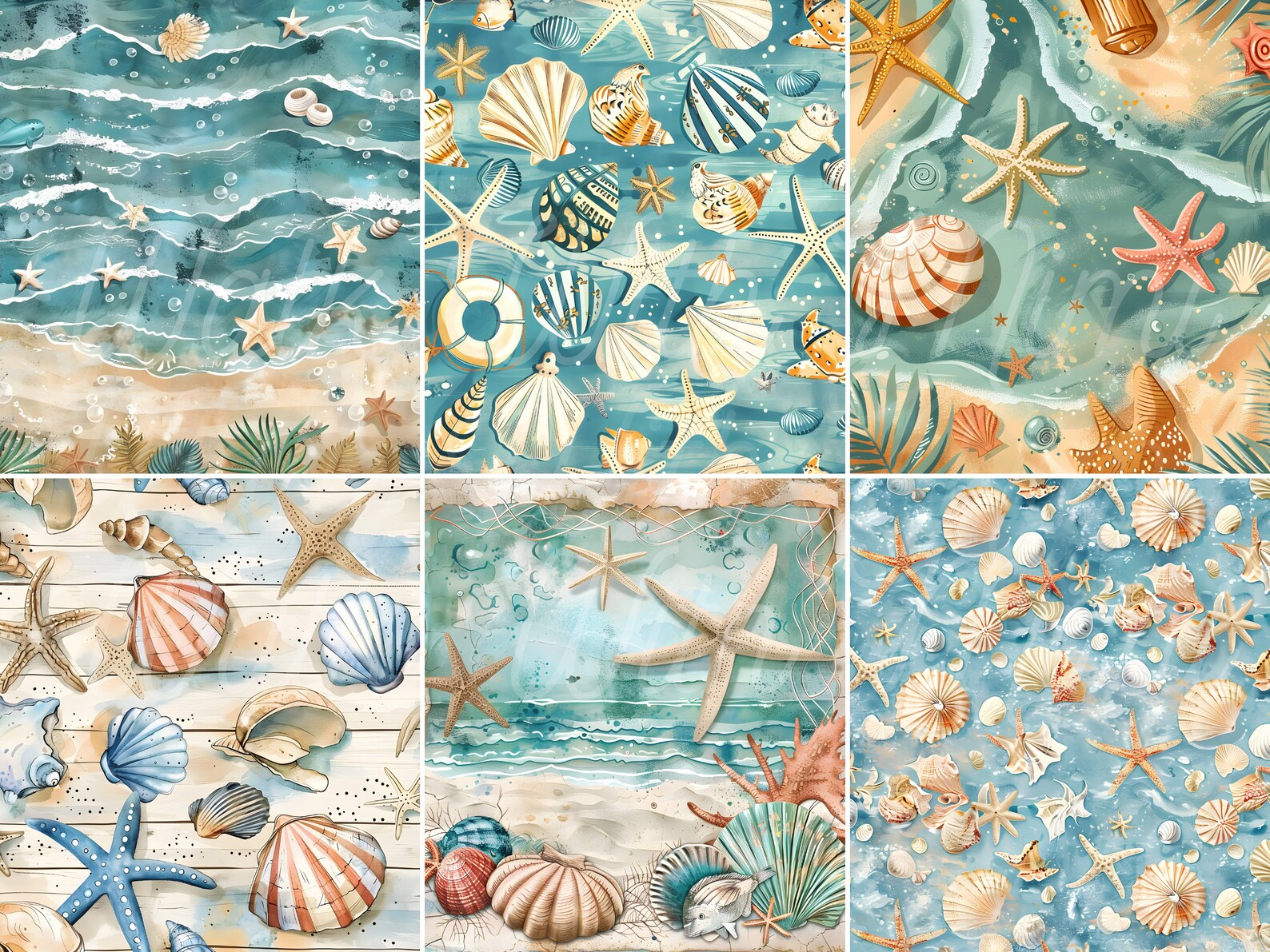 Vintage Beach Digital Papers, Beach Themed, Scrapbook Paper 26 Pages ...