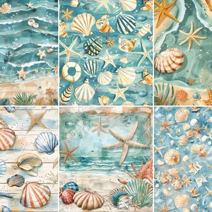 Vintage Beach Digital Papers, Beach Themed, Scrapbook Paper 26 Pages ...