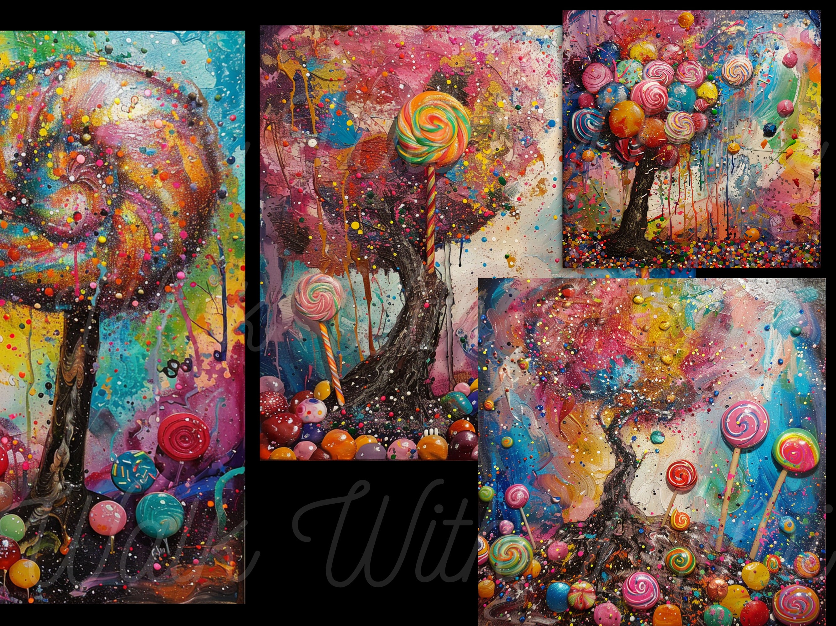 Candy Trees, Abstract, Painting, Candyland Trees, Textured, 22 Images ...