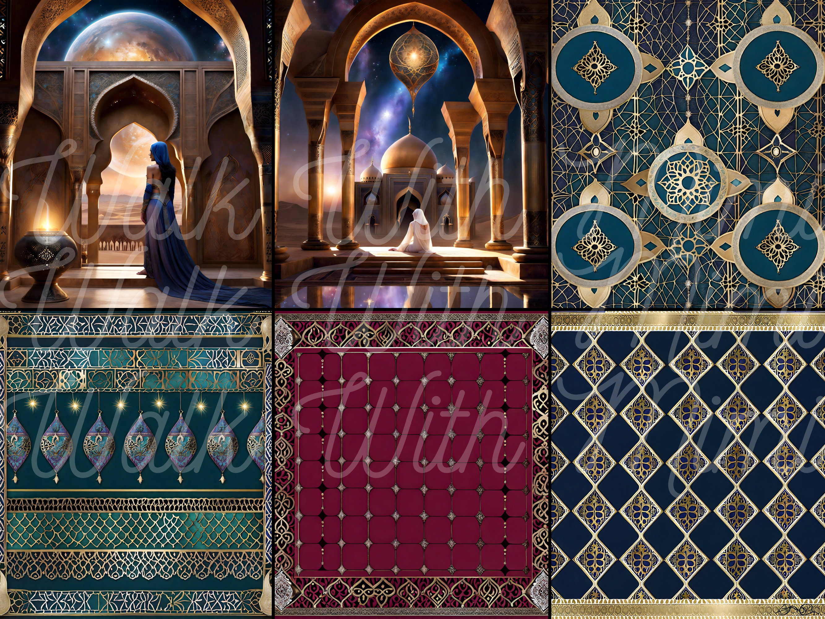 Arabian Nights Digital Paper Pack, Middle Eastern, Palace Backdrop ...