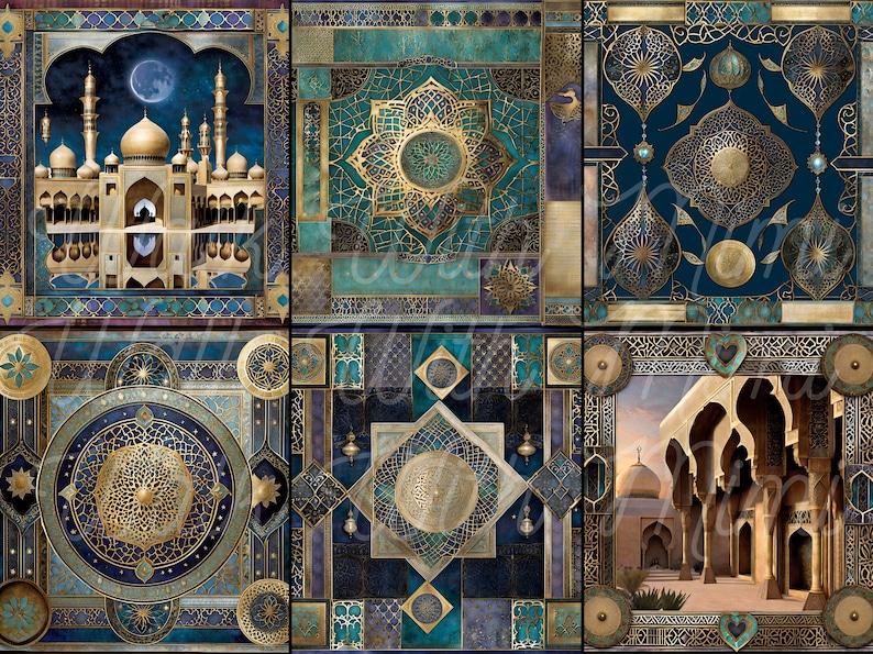 Arabian Nights Digital Paper Pack, Middle Eastern, Palace Backdrop ...