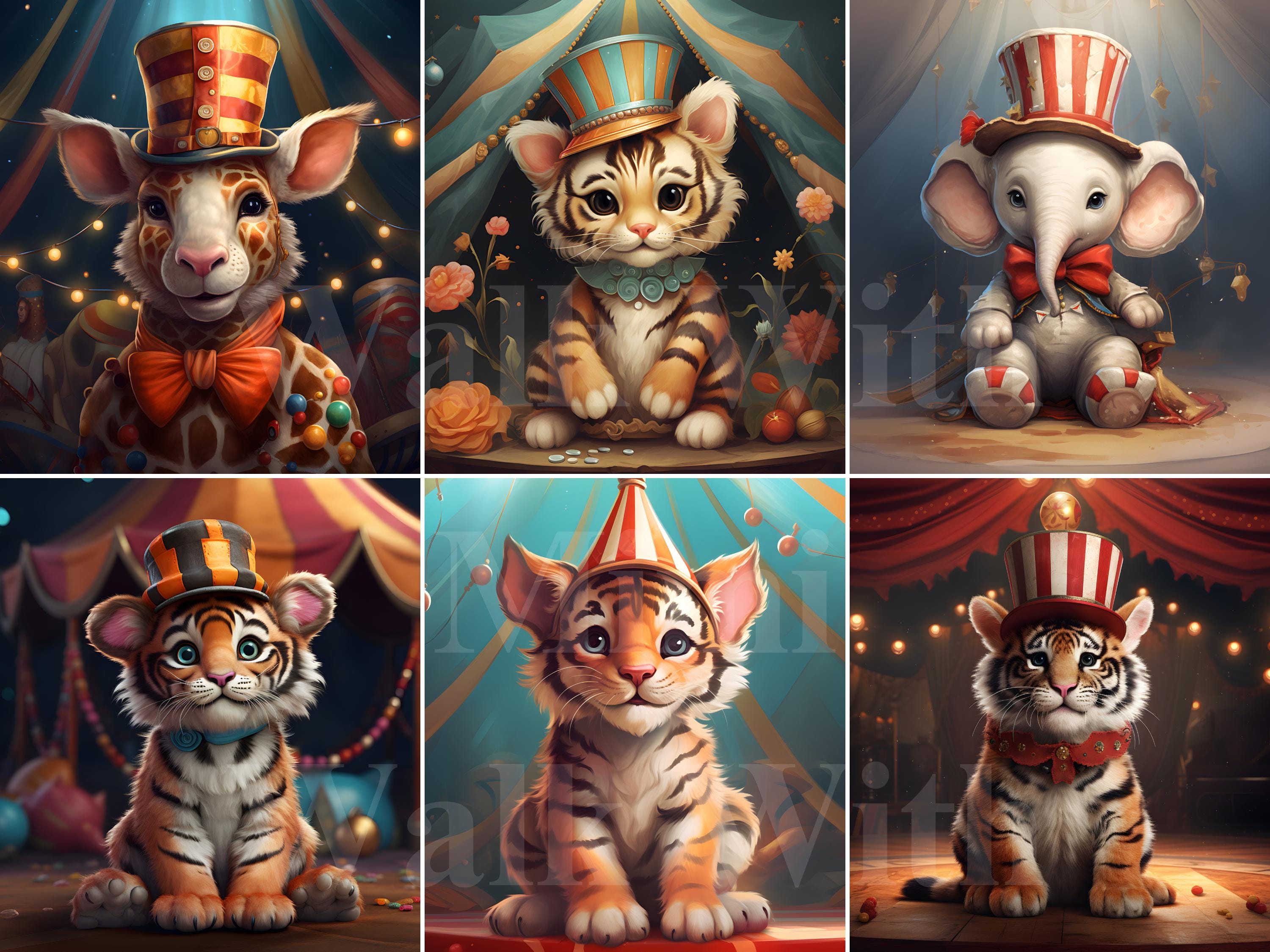 Circus Animal Digital Papers. Vintage Circus, Scrapbooking, Junk ...