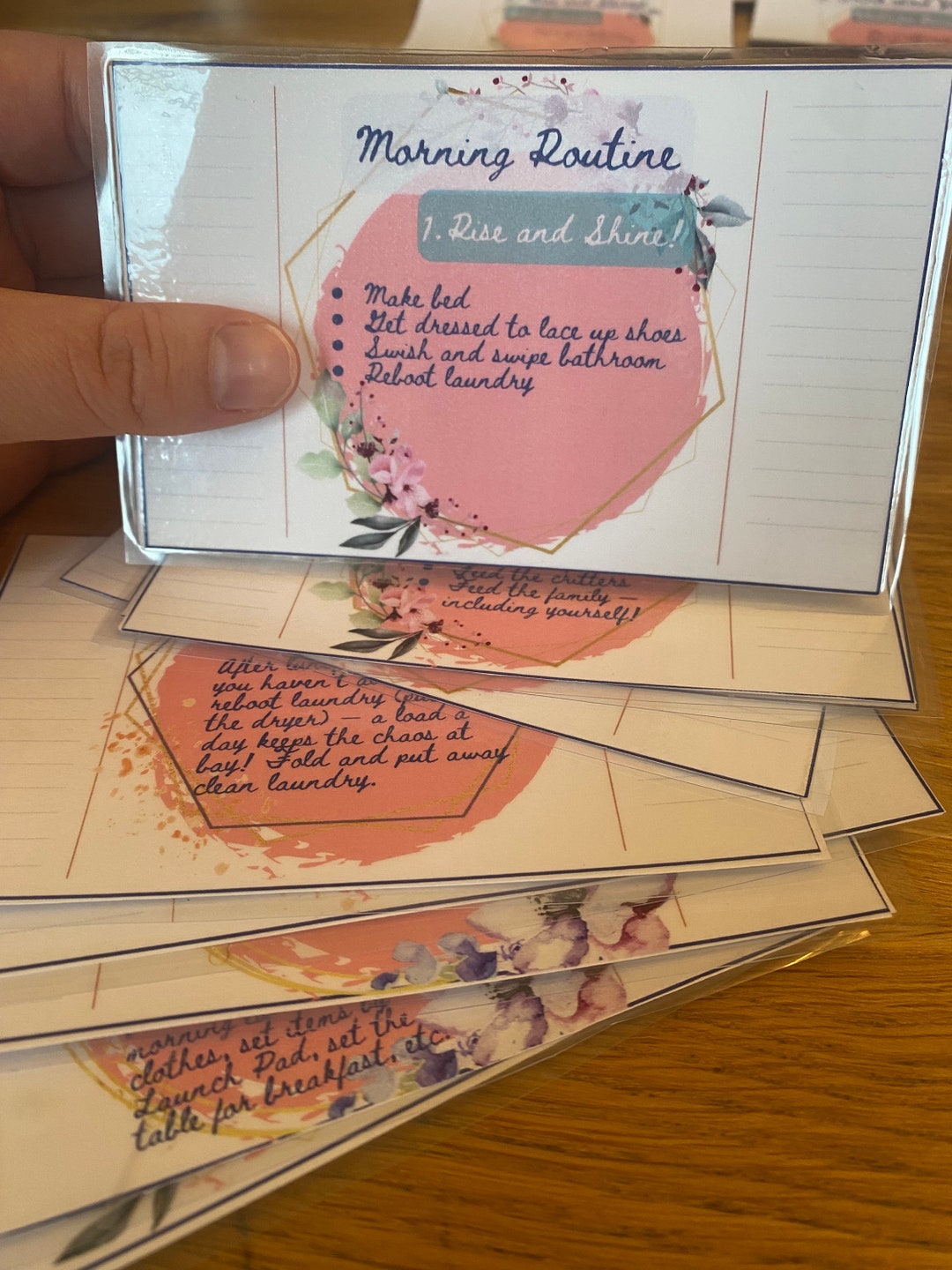 Detailed Daily Routine Index Card Planner Template - Detailed Morning ...