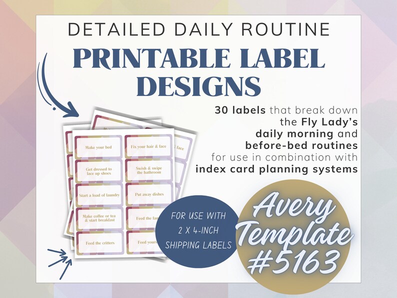 Geometric Detailed Daily Routine Printable 2x4" Label Designs (for Use ...