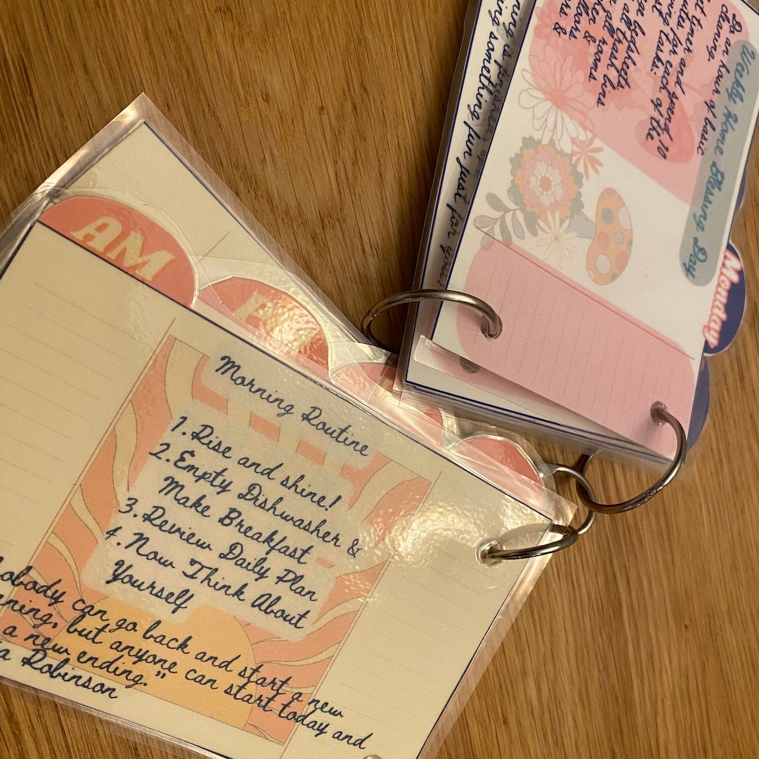 Daily Routine Index Card Planner Template - Two Sets of 7 Days - Etsy