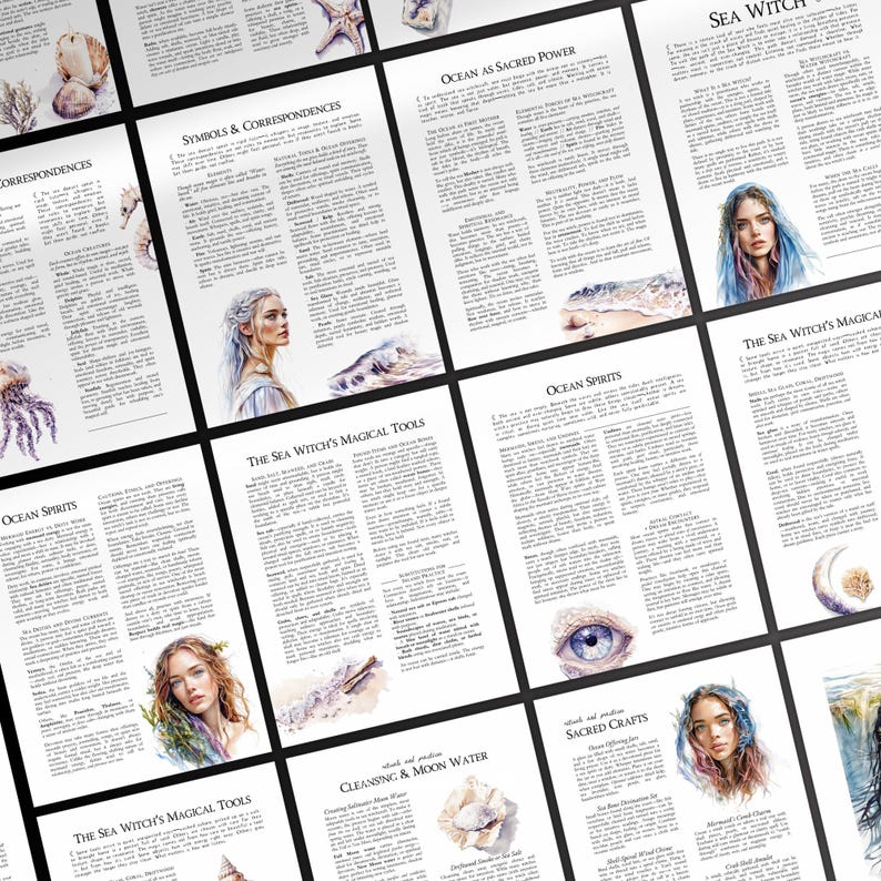 Sea Witchcraft Grimoire Pages PDF – Ocean Magic, Tides, Mermaid Work ...