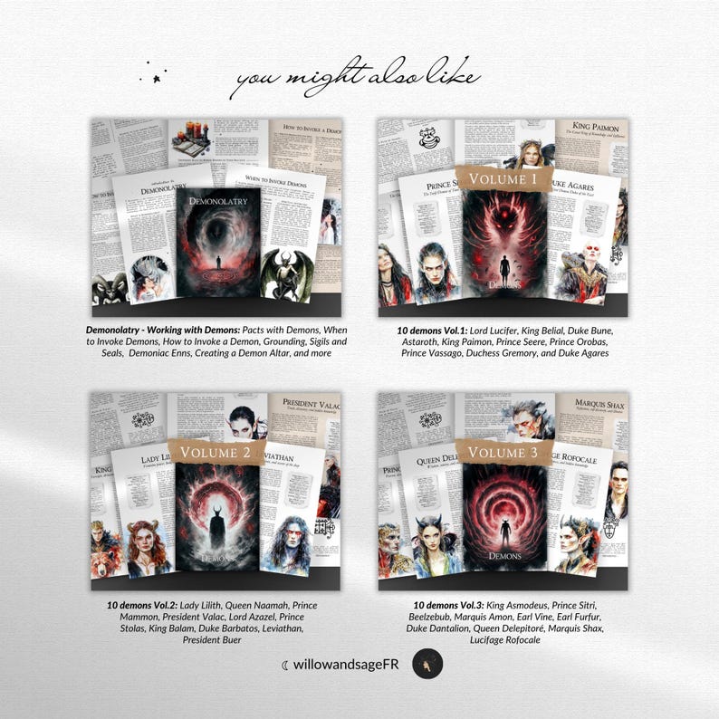 10 Demons Vol.1, Demons Grimoire, Grimoire Pages, Lucifer, King Belial ...