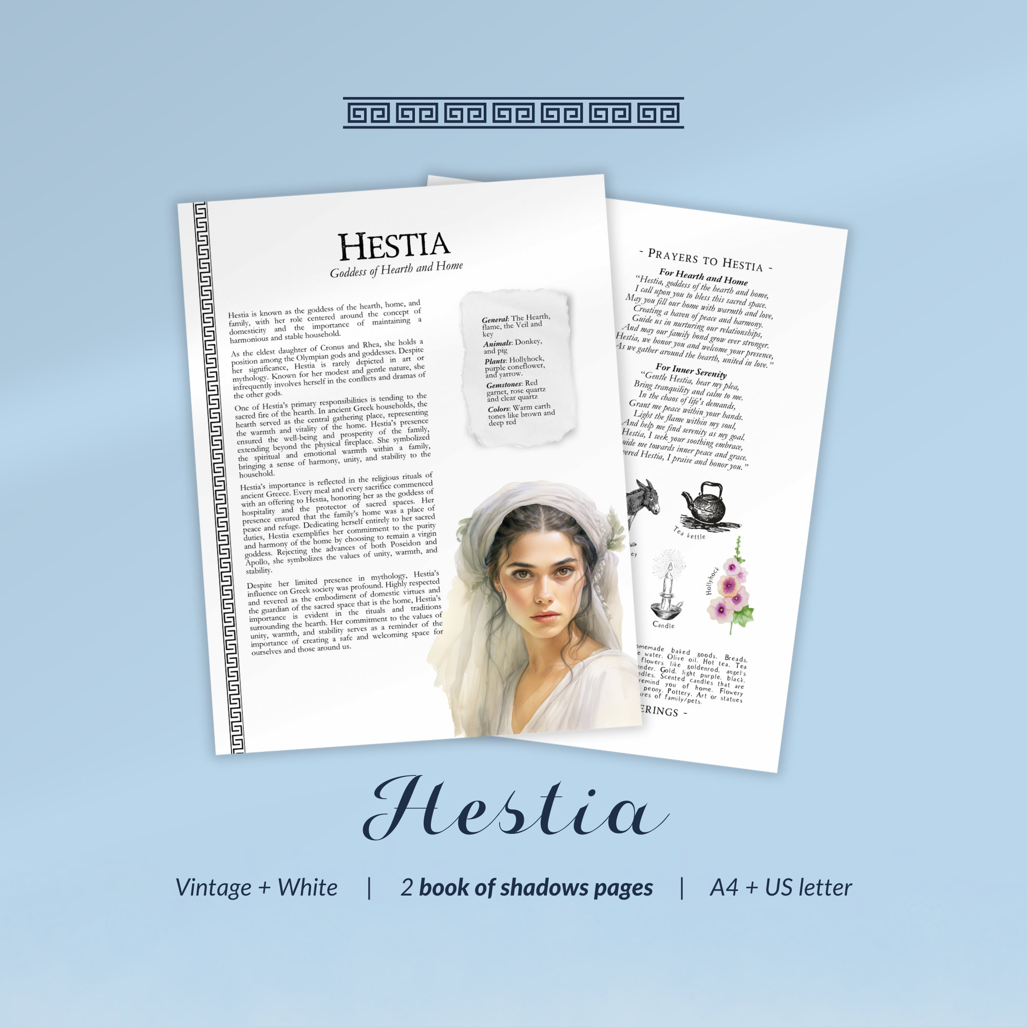 Hestia Goddess, Hestia Book of Shadows Printable, Book of Shadows ...