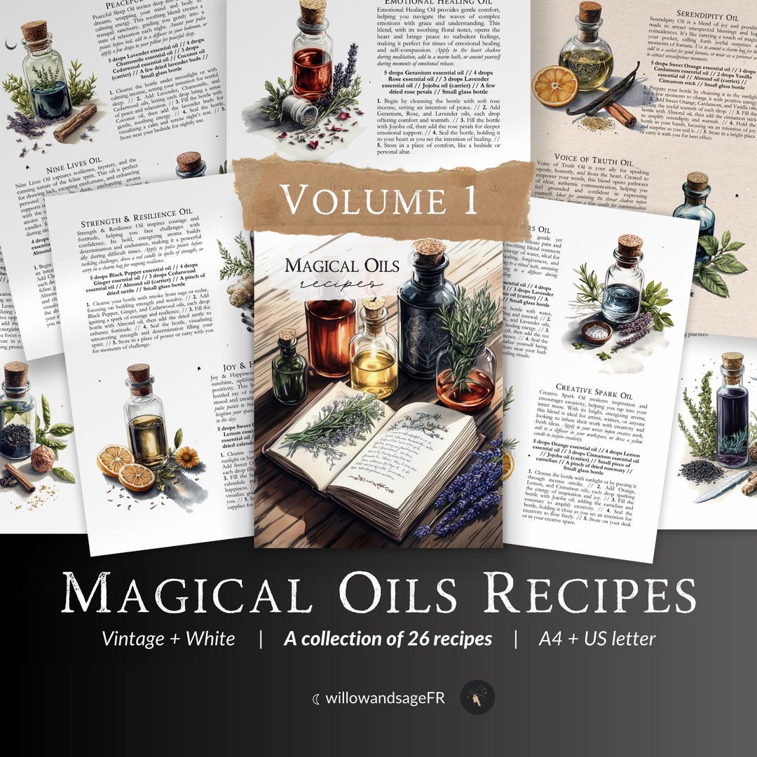 26 Magical Oils Recipe Grimoire PDF – Witchcraft Oil Recipes, Essential ...