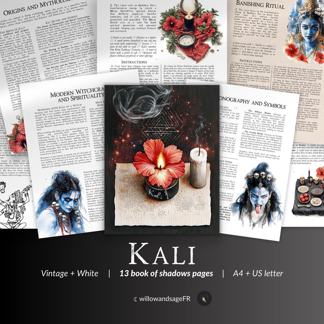 Kali Grimoire Pages PDF – Dark Goddess of Transformation, Shadow Work ...